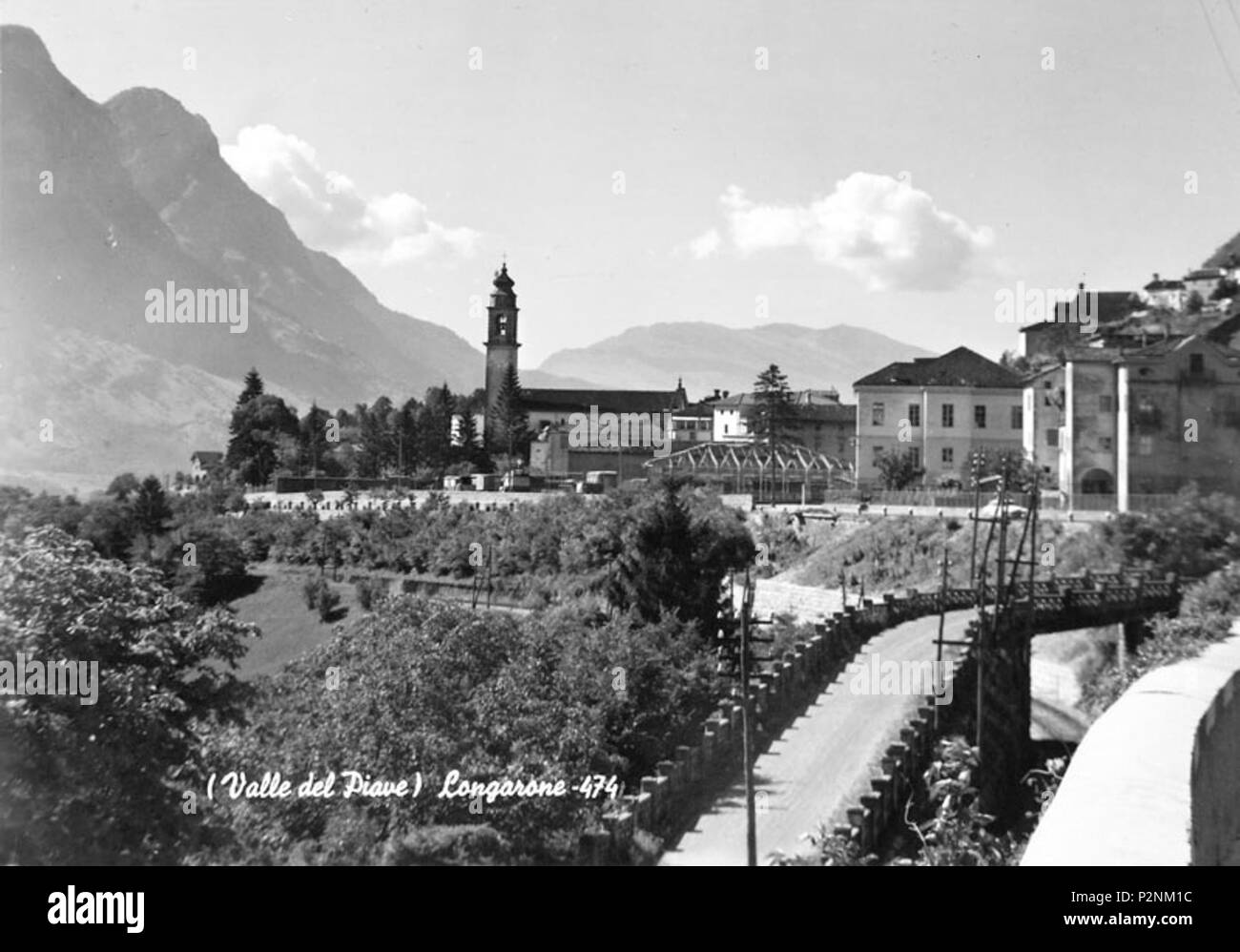 . English: View of Piave Valley from Longarone (BL), 1961 . 1961 ...