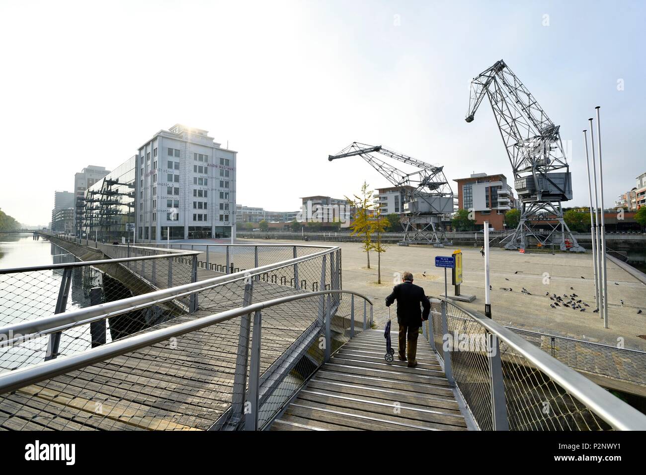 France, Bas Rhin, Strasbourg, development of port du Rhin (Rhine's ...