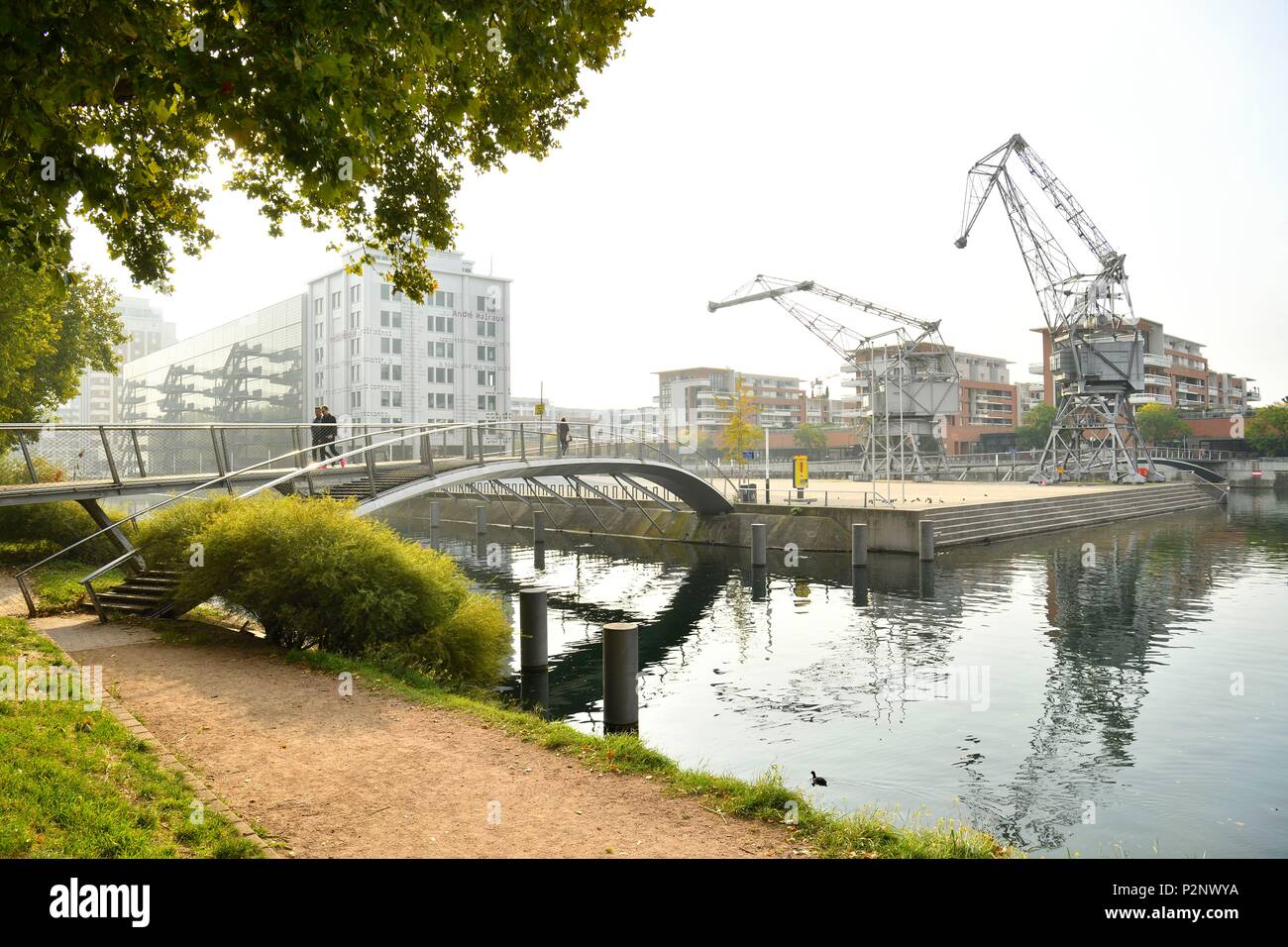 France, Bas Rhin, Strasbourg, development of port du Rhin (Rhine's ...