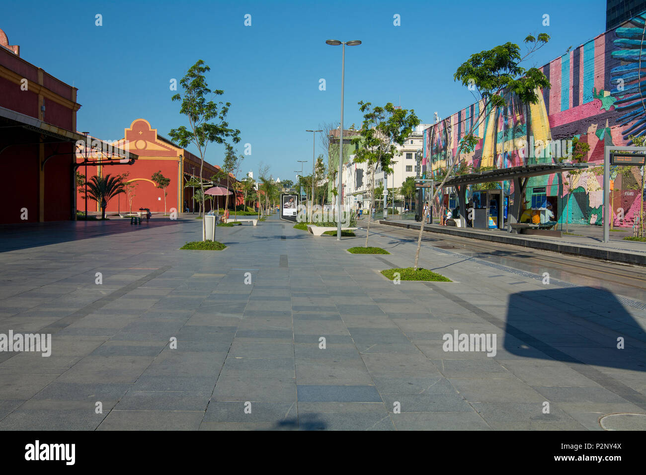 RIO DE JANEIRO, RJ , BRAZIL - May 22, 2018: Plaza around VLT Carioca ...