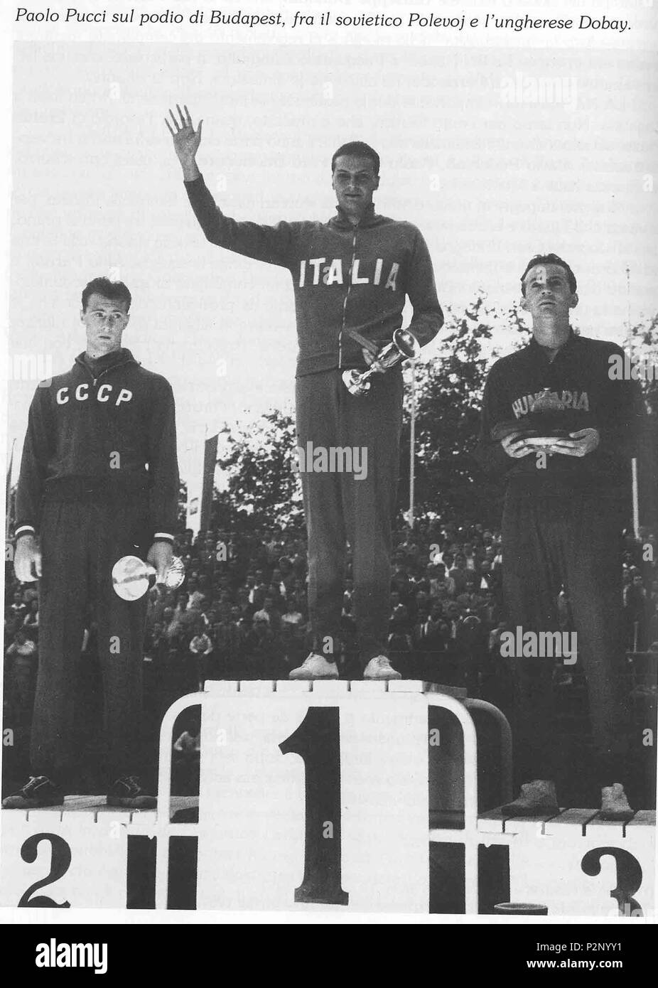 . Viktor Polevoy, Paolo Pucci, Gyula Dobay at the 1958 Europeans . 1958 ...