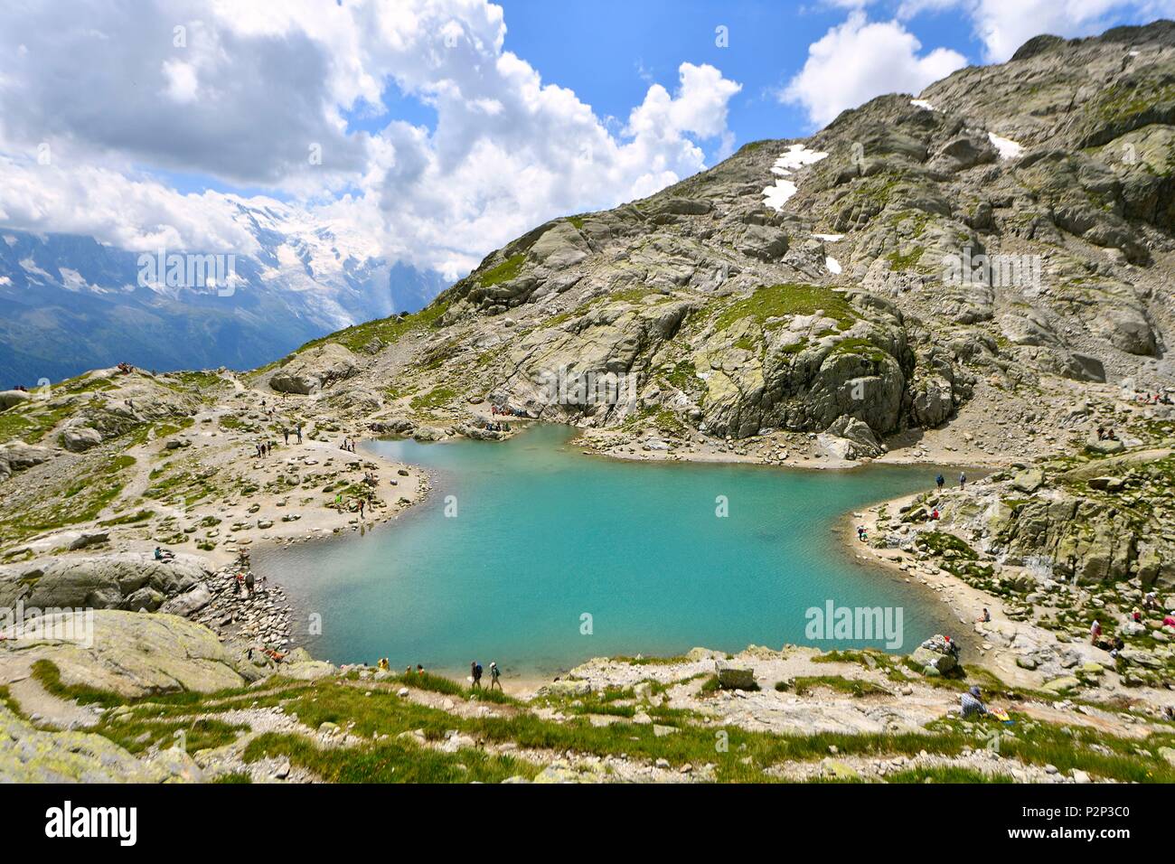 France, Haute Savoie, Chamonix Mont Blanc, Lac Blanc (white lake ...