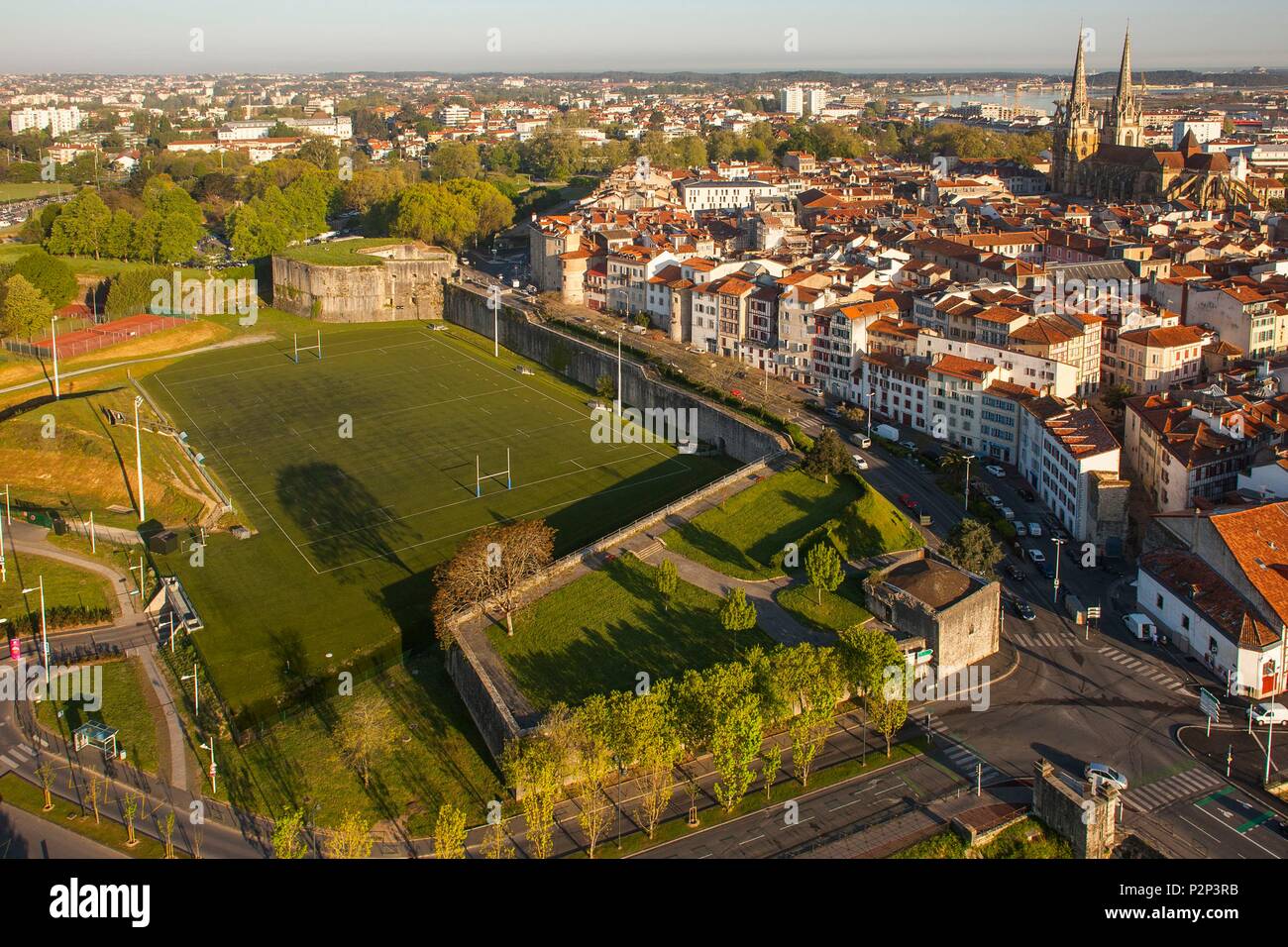 France, Pyrenees Atlantiques, Bask country, Bayonne, aerial photography ...