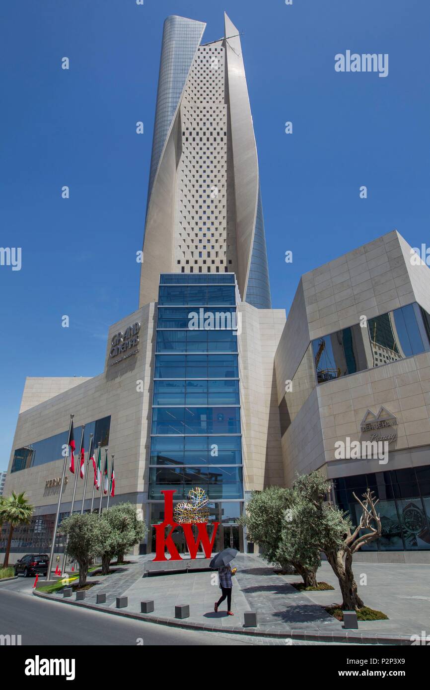 Kuwait, Persian Gulf, Kuwait City, AL Hamra tower with the mall in ...
