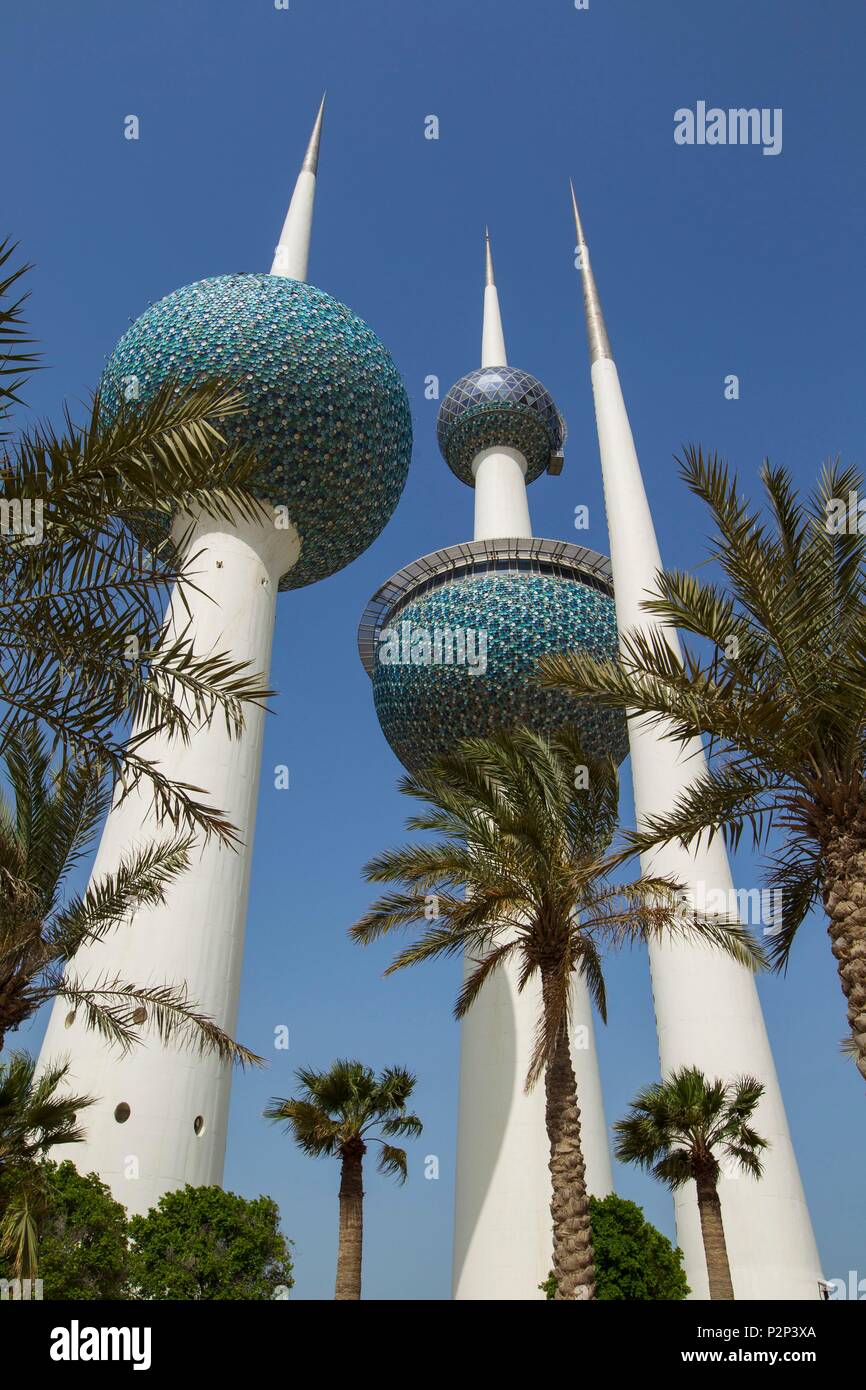 Kuwait, Persian Gulf, Kuwait City, The Kuwait towers, the symbol of the ...