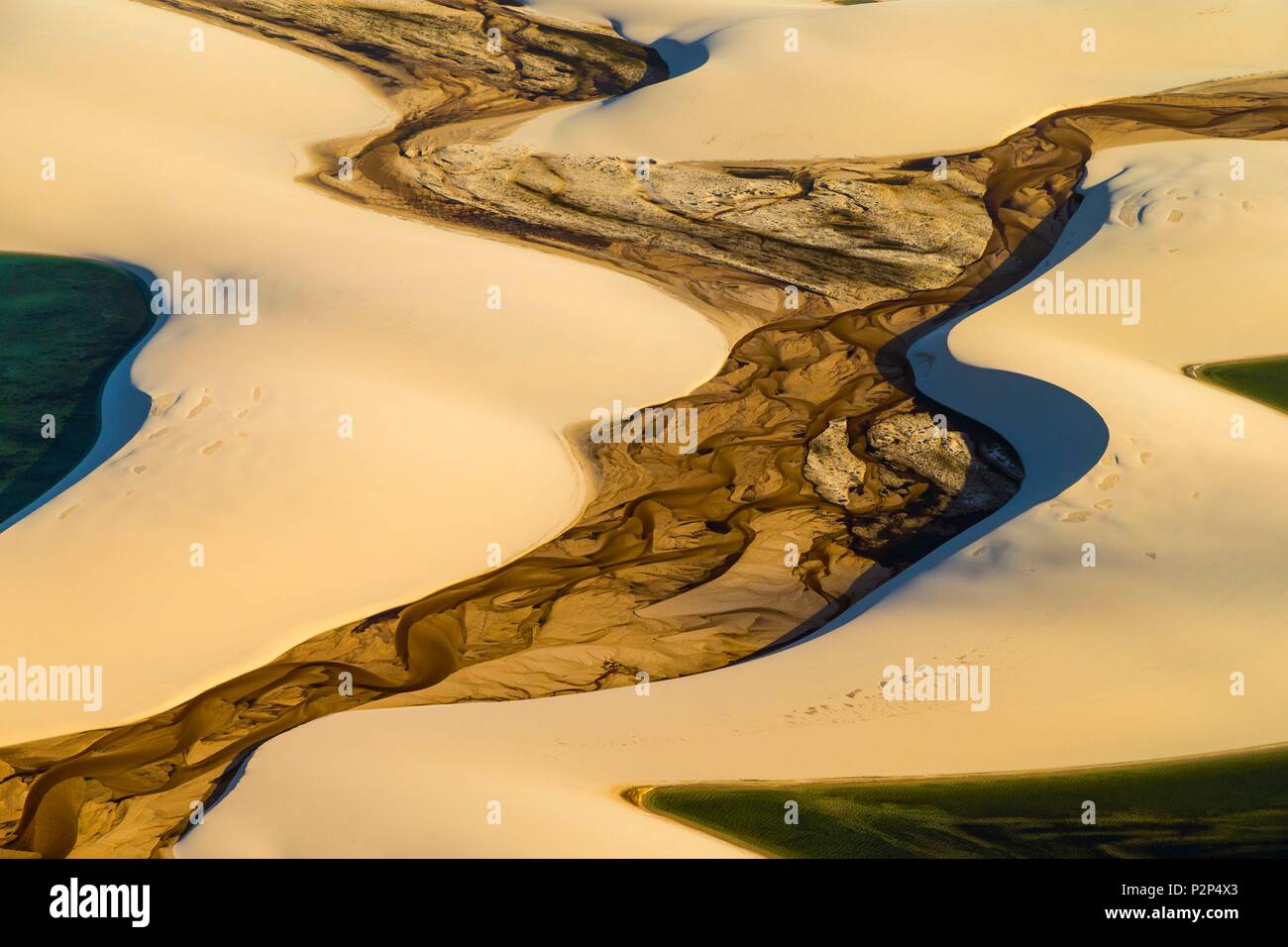 Brazil, Maranhao, Lencois Maranhenses National Park, sand dunes and ...
