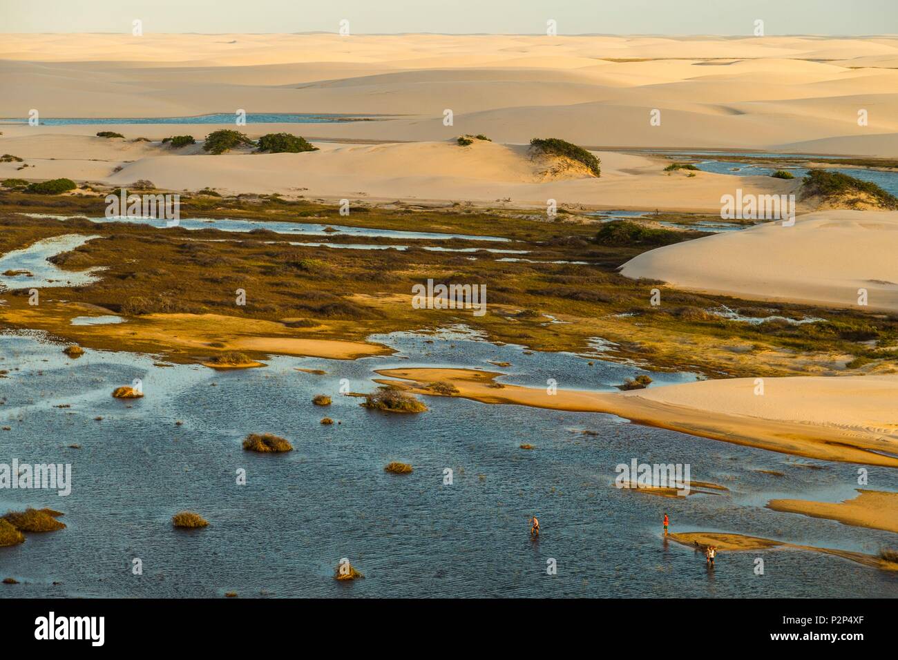 Brazil, Maranhao, Lencois Maranhenses National Park, sand dunes and ...