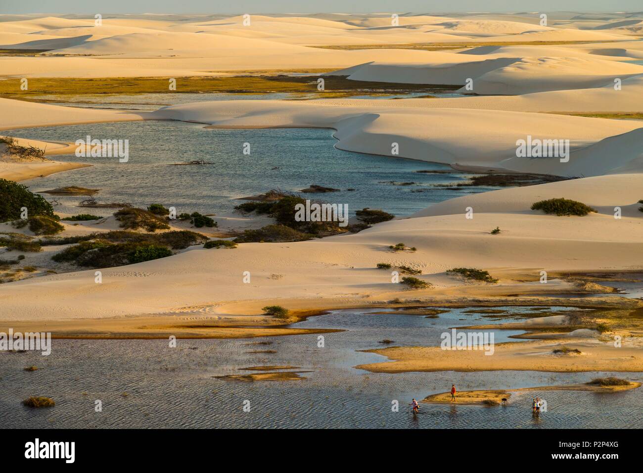 Brazil, Maranhao, Lencois Maranhenses National Park, sand dunes and ...