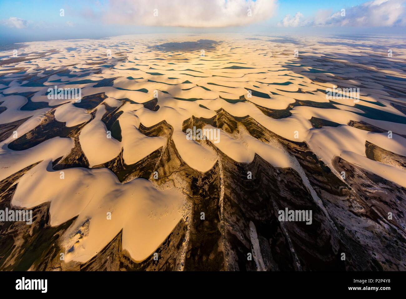 Brazil, Maranhao, Lencois Maranhenses National Park, sand dunes and ...