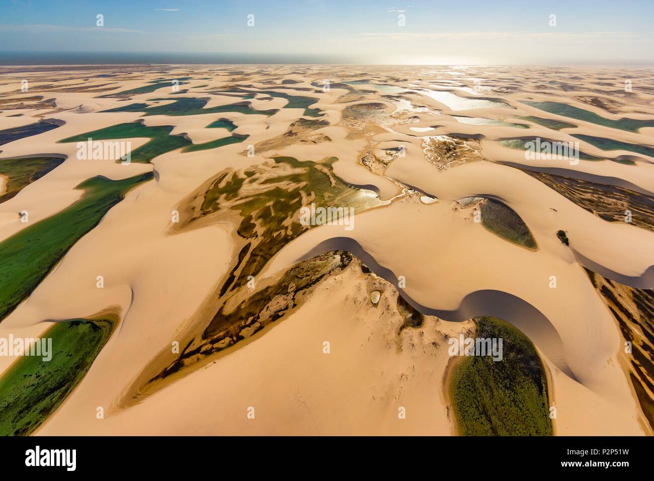 Brazil, Maranhao, Lencois Maranhenses National Park, sand dunes and ...