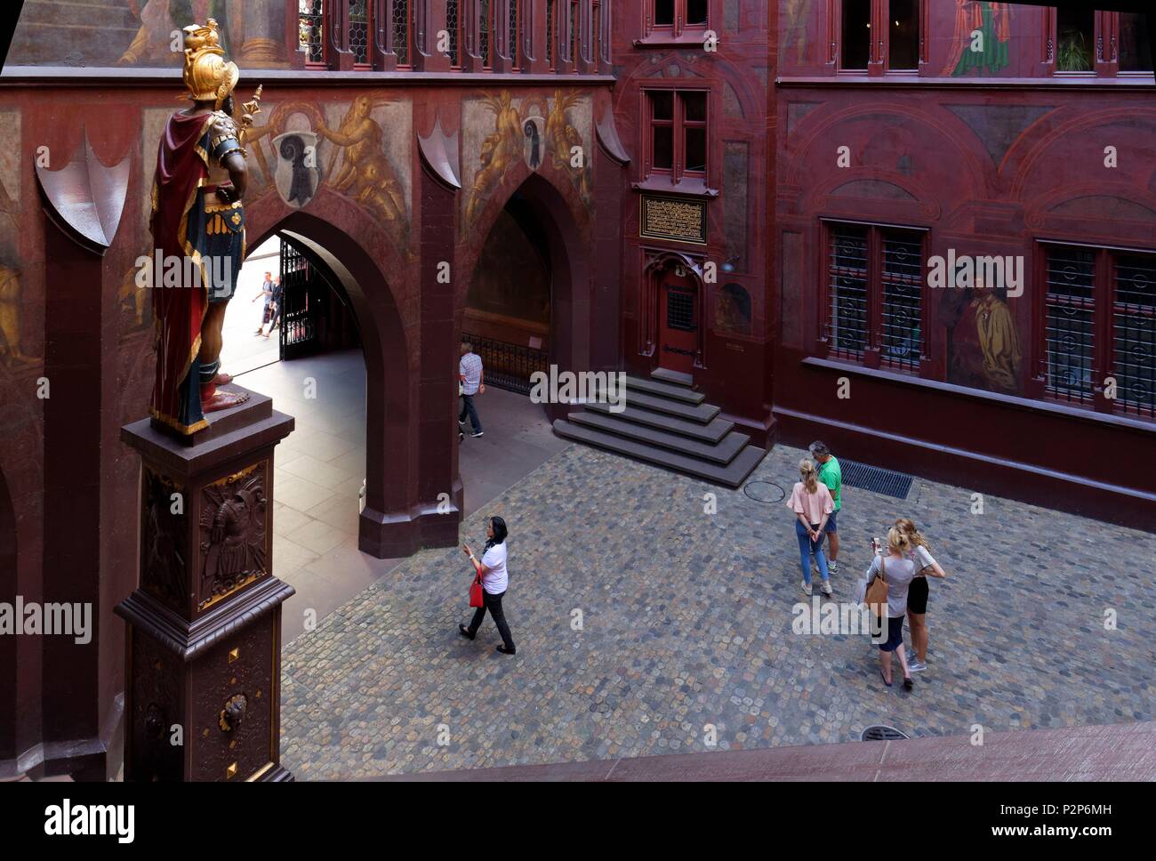 Switzerland, Basel, Marktplatz (Market square), City hall (Rathaus ...