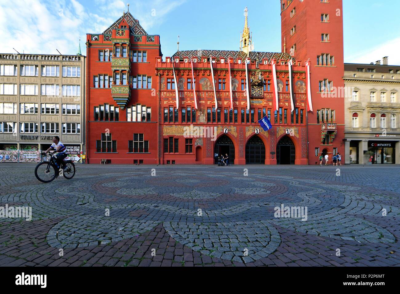 Switzerland, Basel, Marktplatz (Market square), City hall (Rathaus ...
