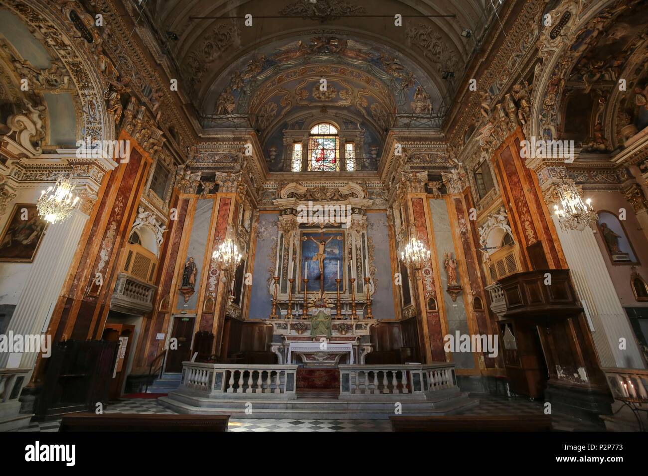 France, Alpes Maritimes, Nice, neighborhood of Old Nice, The church of ...