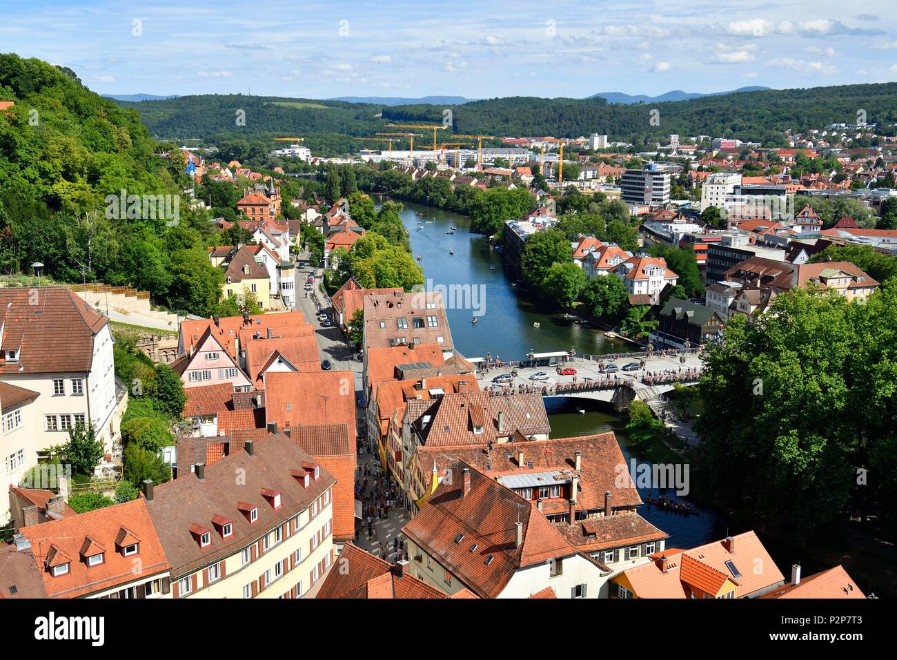Germany, Baden-Wurttemberg, Neckartal (Neckar valley), Tübingen, Neckar ...