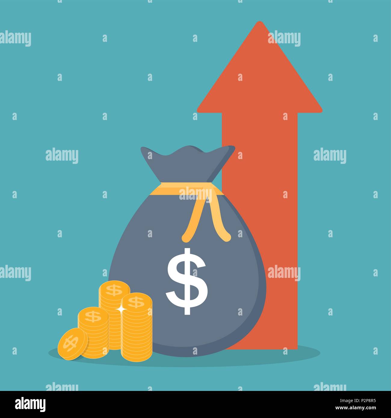 Income increase, financial strategy, Gold Coins Icon Sign Business ...