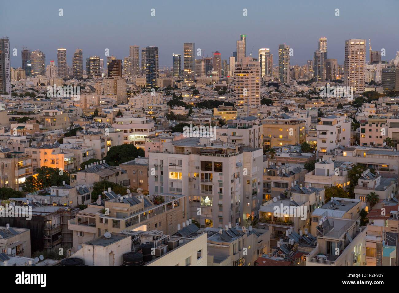Israel, Tel Aviv, downtown, view of roofs Stock Photo - Alamy