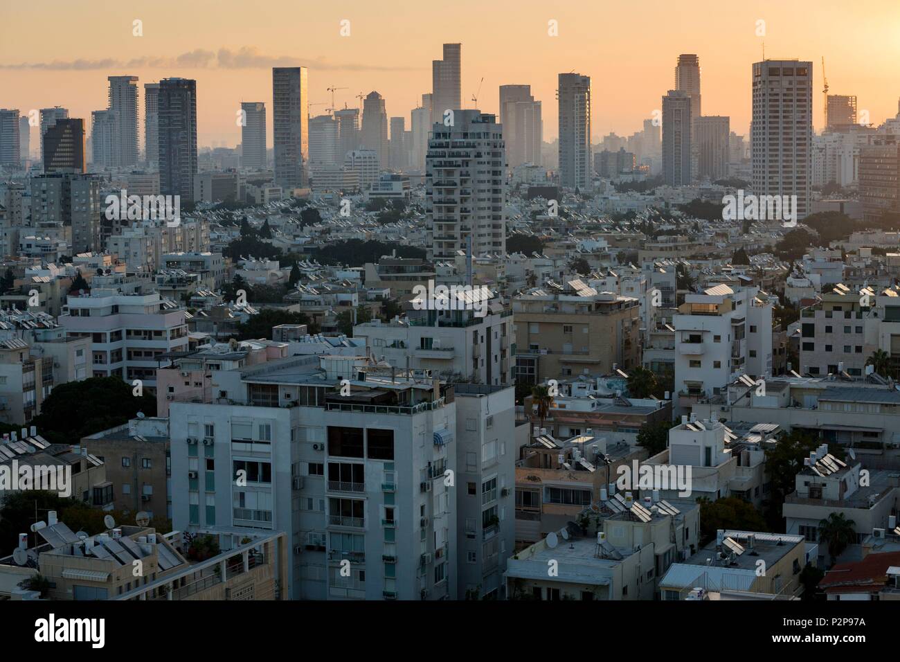 Israel, Tel Aviv, downtown, view of roofs Stock Photo - Alamy