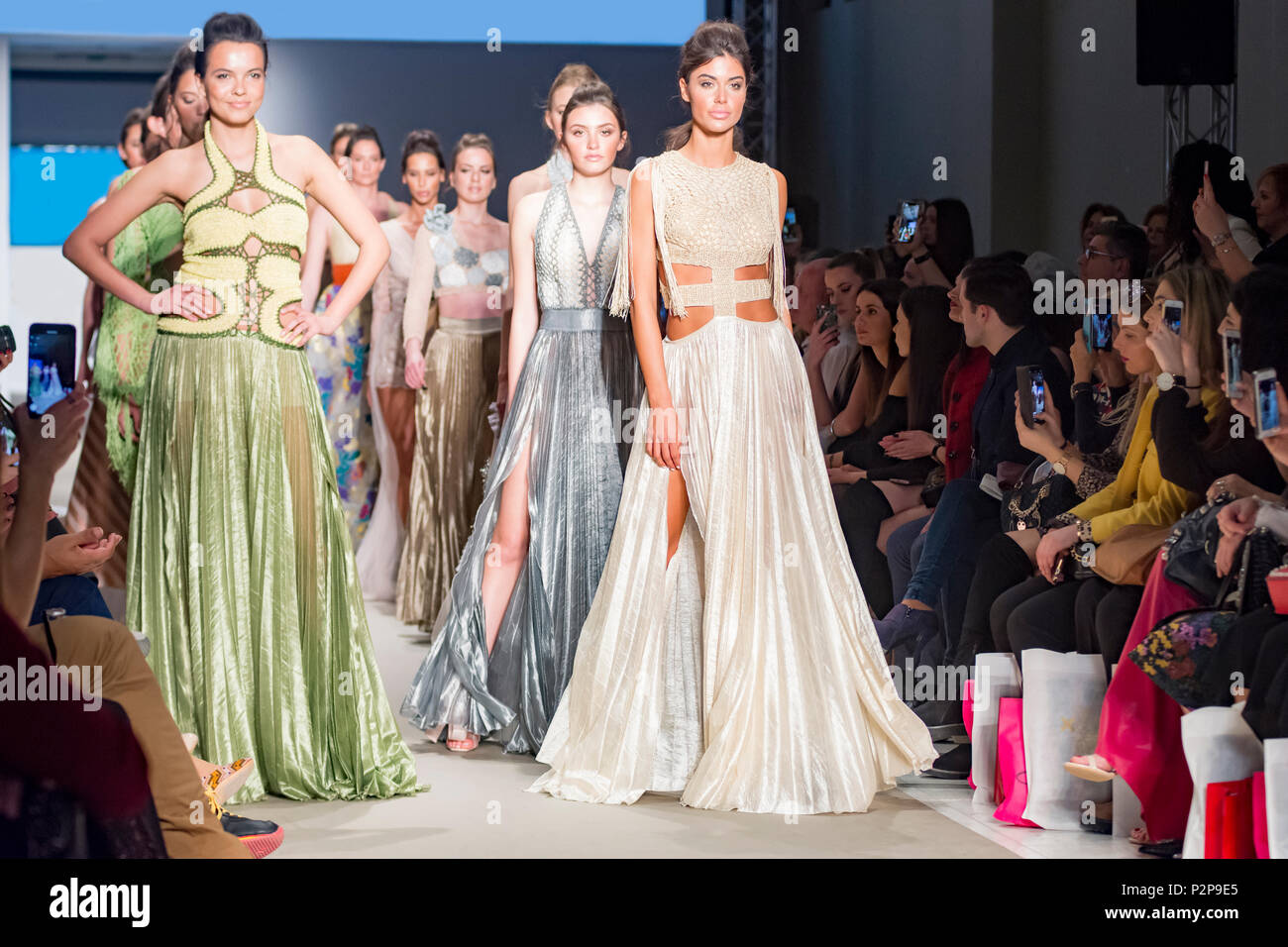 female models at finale of the fashion show Stock Photo - Alamy