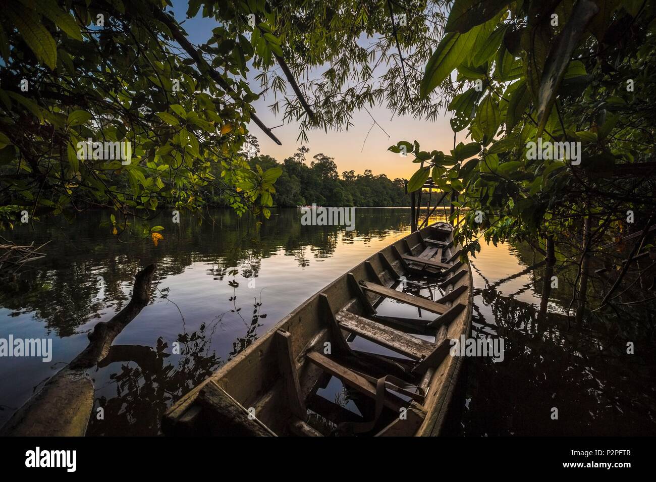 France, French Guiana, Kourou, Camp Canopee, Navigation on the Kourou ...
