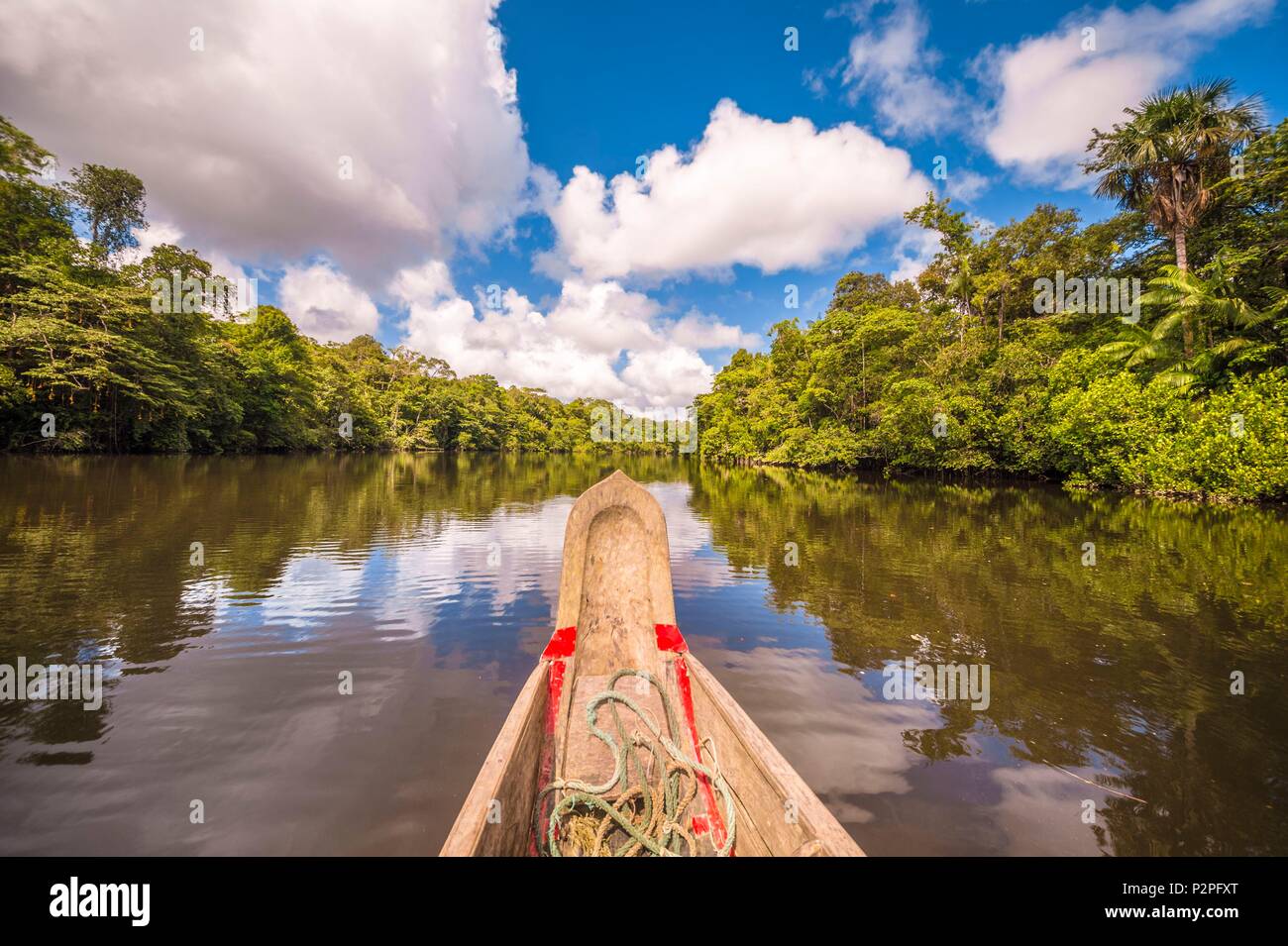 France, French Guiana, Kourou, Camp Canopee, Navigation on the Kourou ...