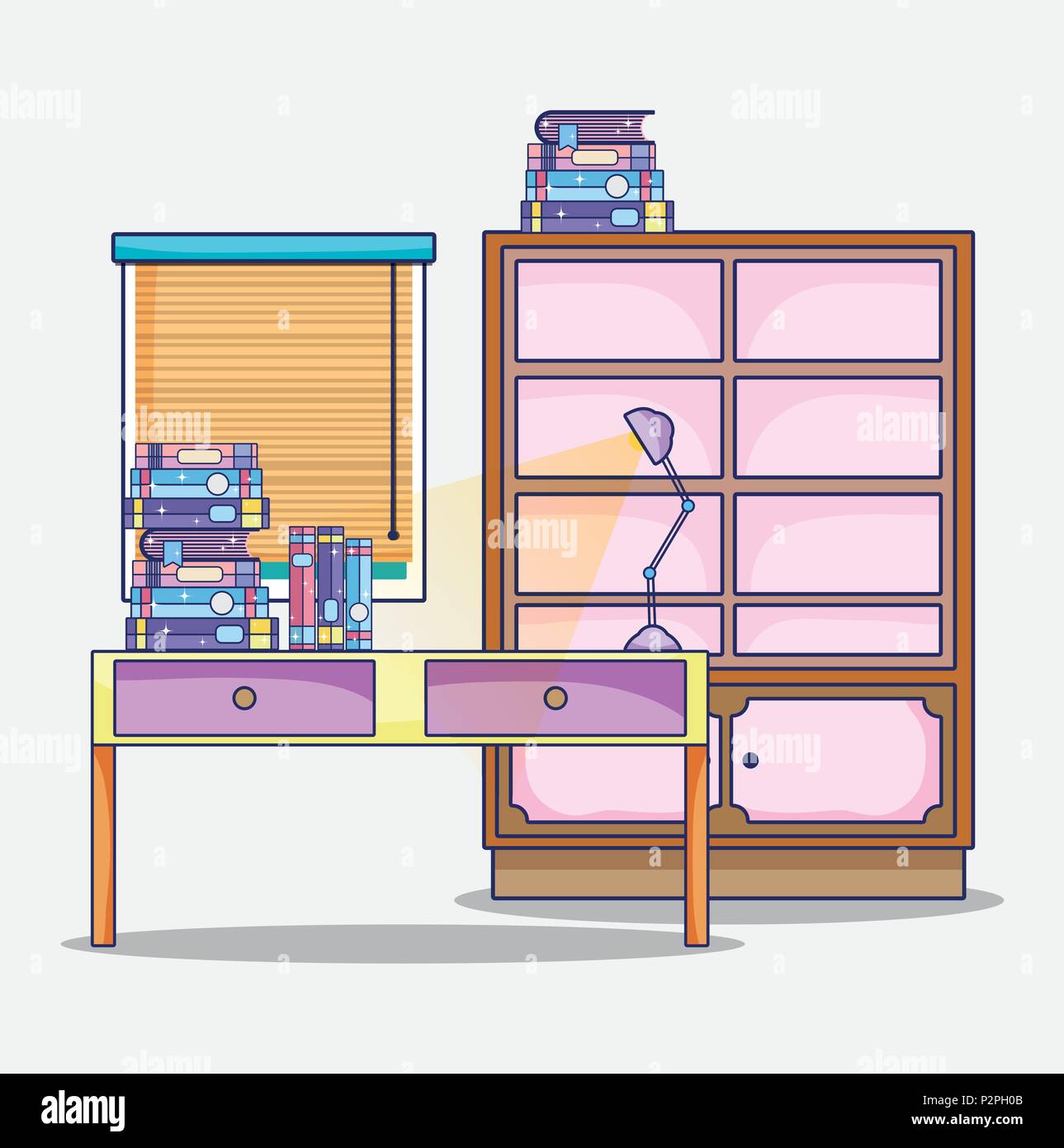 Study room interior Stock Vector Image & Art - Alamy