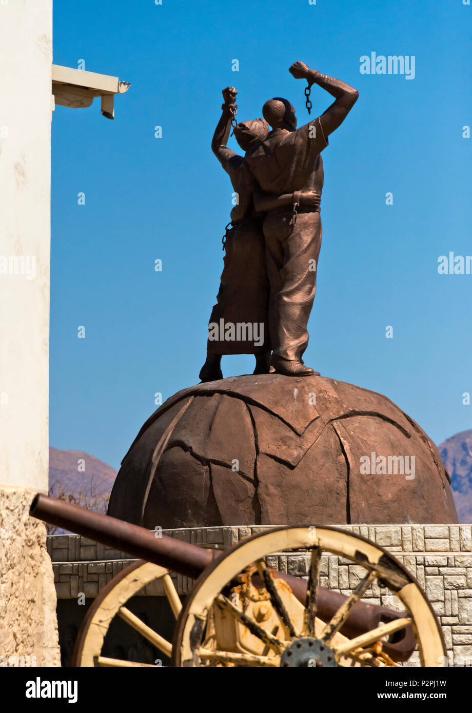 Statue in front of National Museum of Namibia, Windhoek, Khomas Region ...