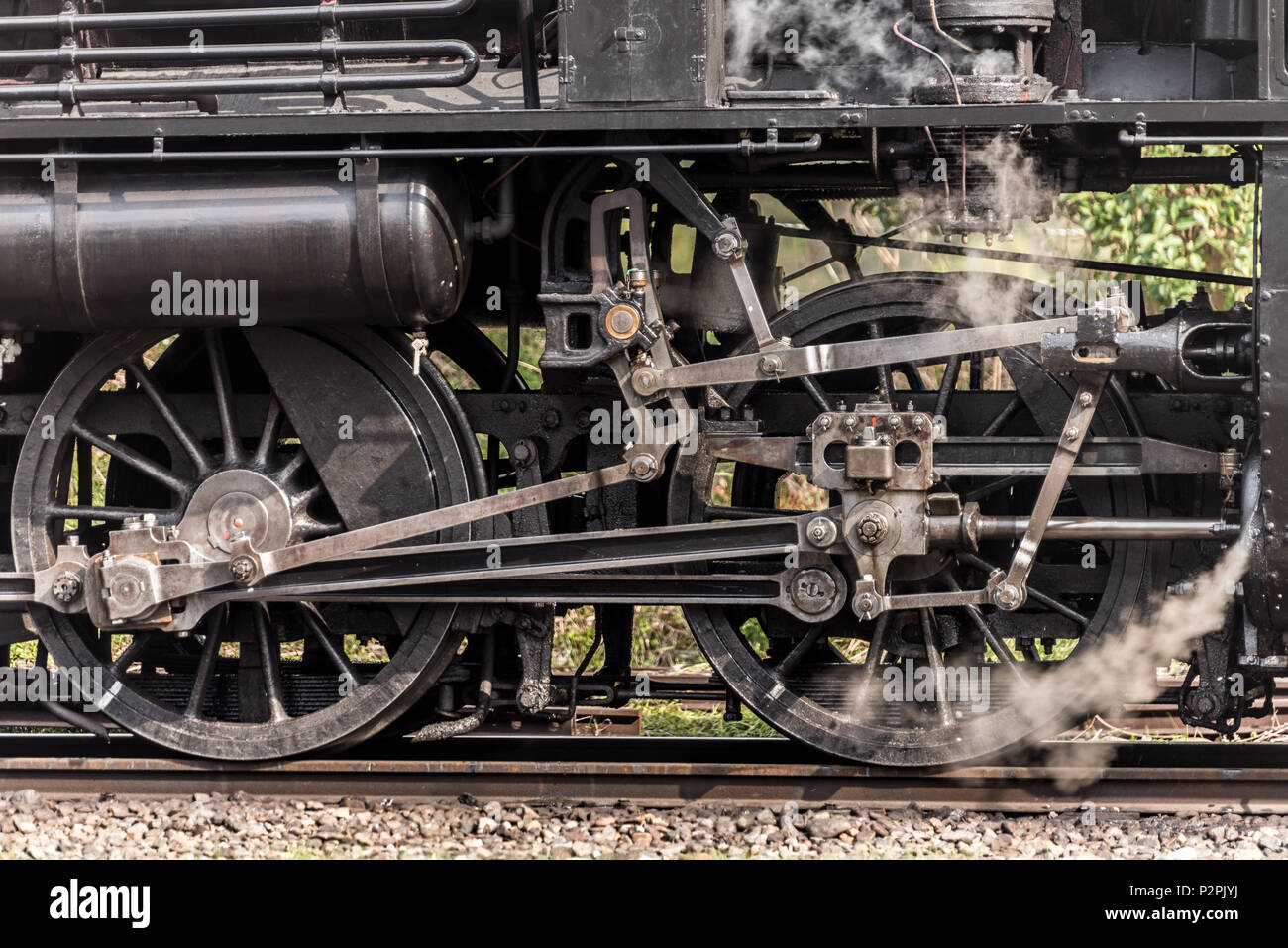 Steam locomotive train wheels Stock Photo - Alamy