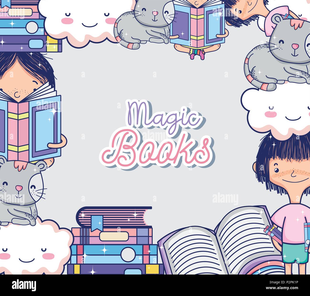 Magic book cartoons Stock Vector Image & Art - Alamy