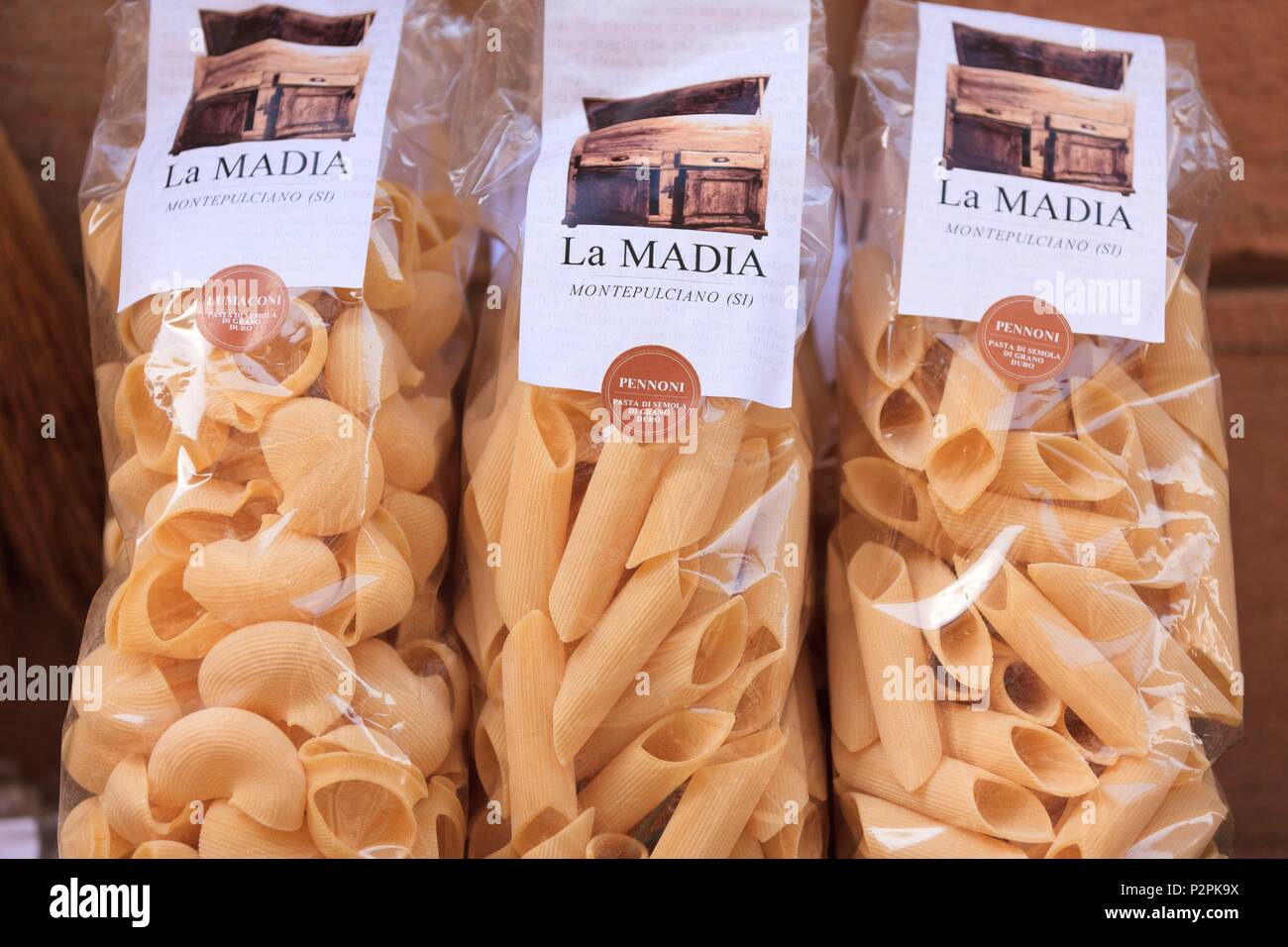Italy, Tuscany, typical pasta pack of Siena Stock Photo - Alamy