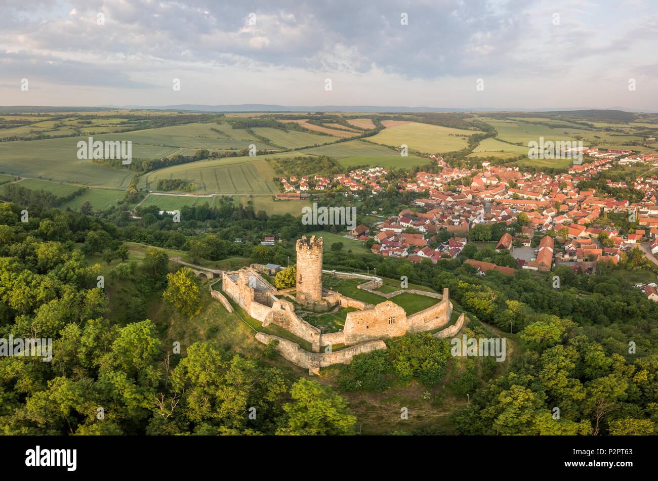 Aerial view of Muehlburg castle in Thuringia, Germany Stock Photo - Alamy
