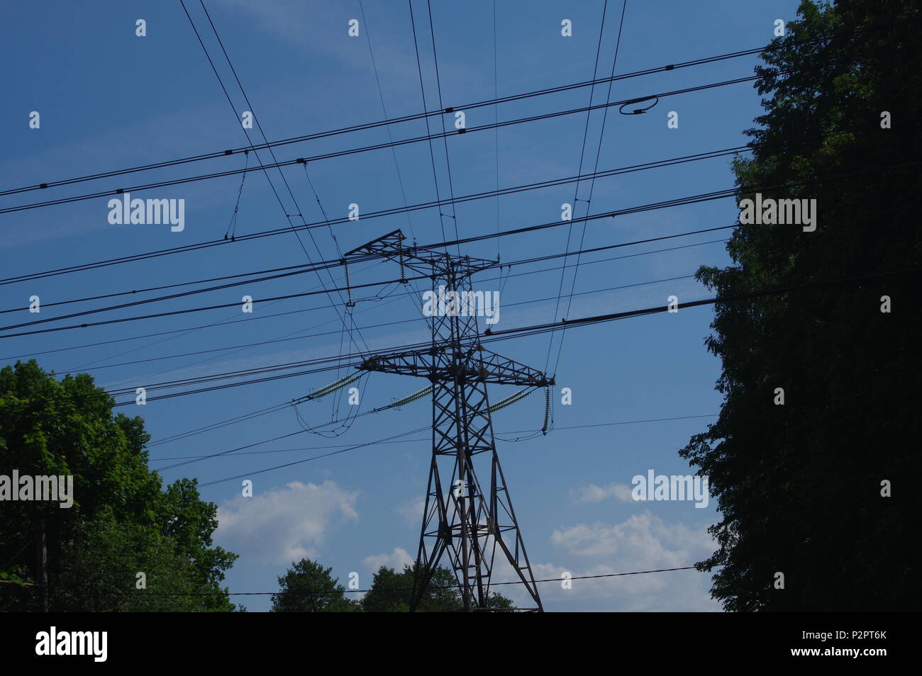 High-voltage power line Stock Photo - Alamy