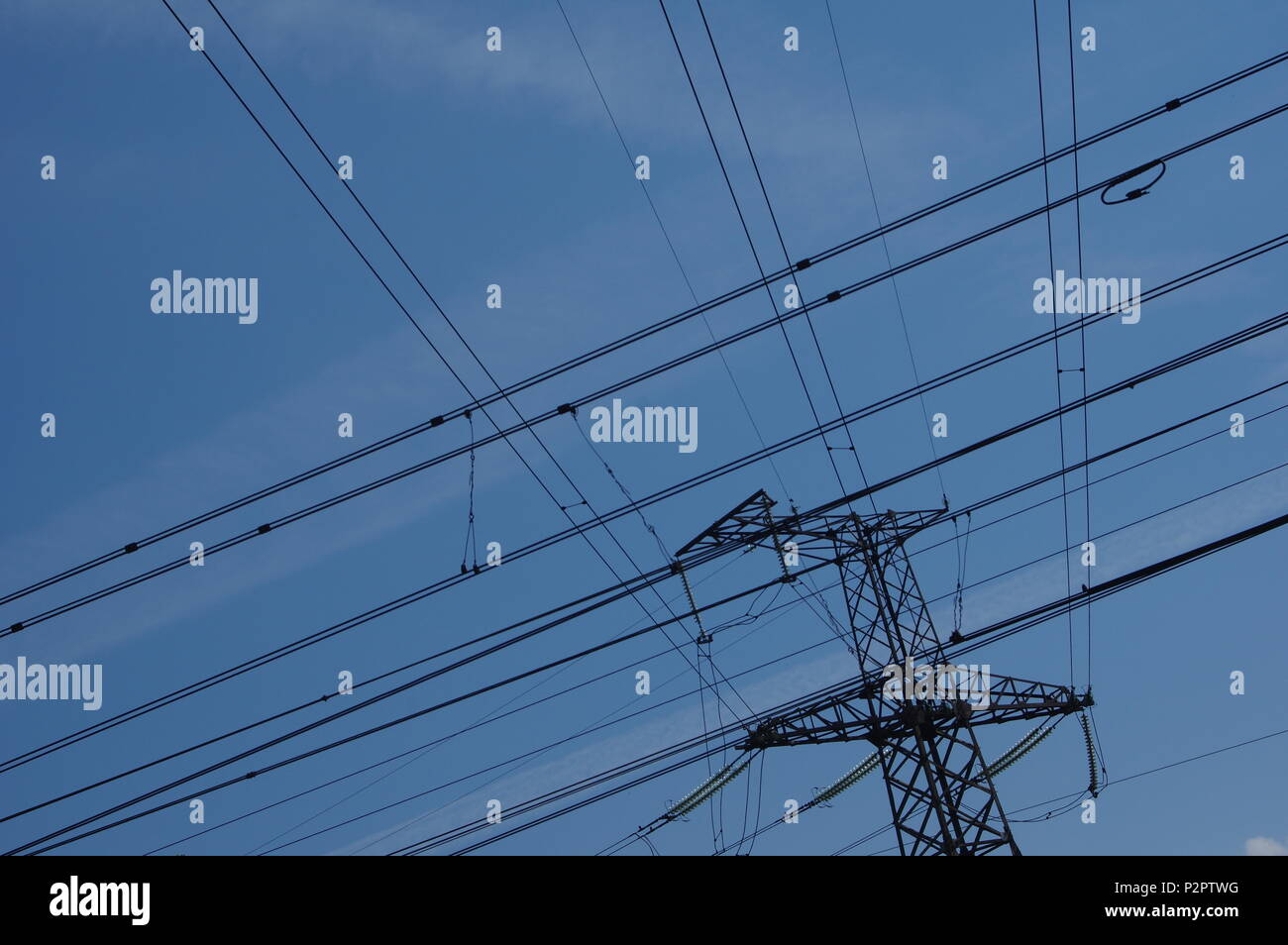 High-voltage power line Stock Photo - Alamy
