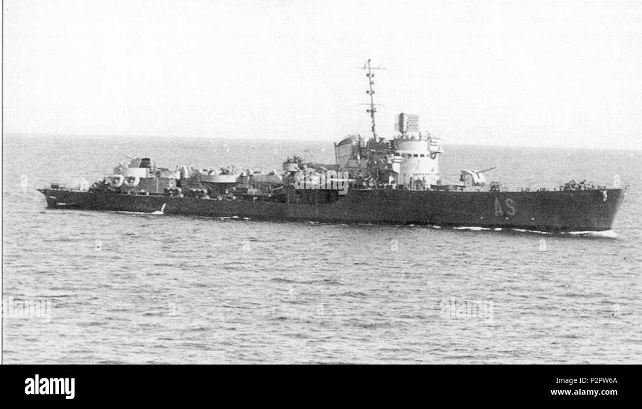 . English: The Italian torpedo boat Aliseo. 1945. Unknown 87 ...