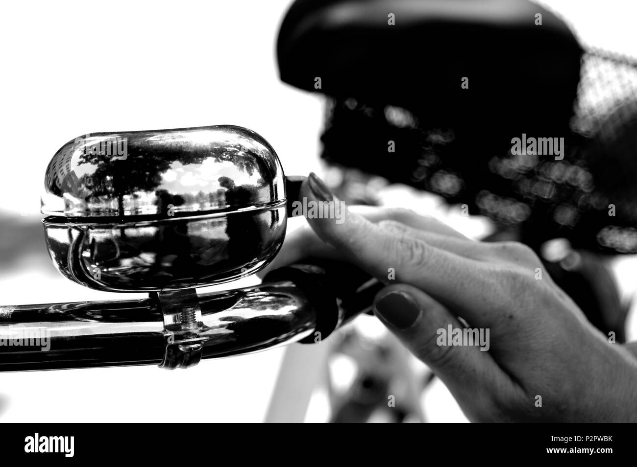Bicycle bell. Part of the bicycle Stock Photo - Alamy