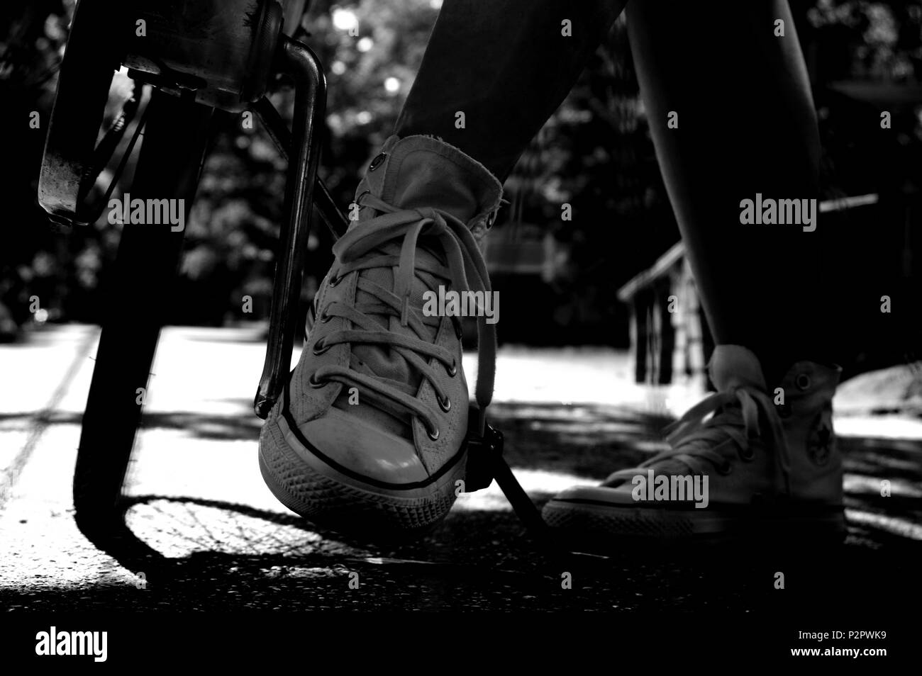 Old white sneaker chucks shoes Stock Photo - Alamy