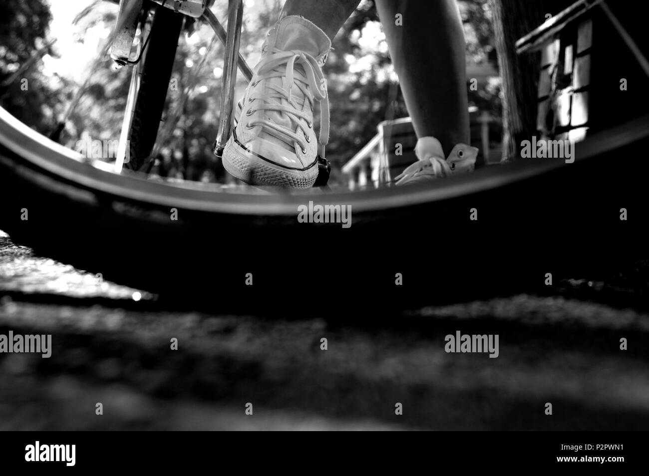 Old white sneaker chucks shoes Stock Photo - Alamy