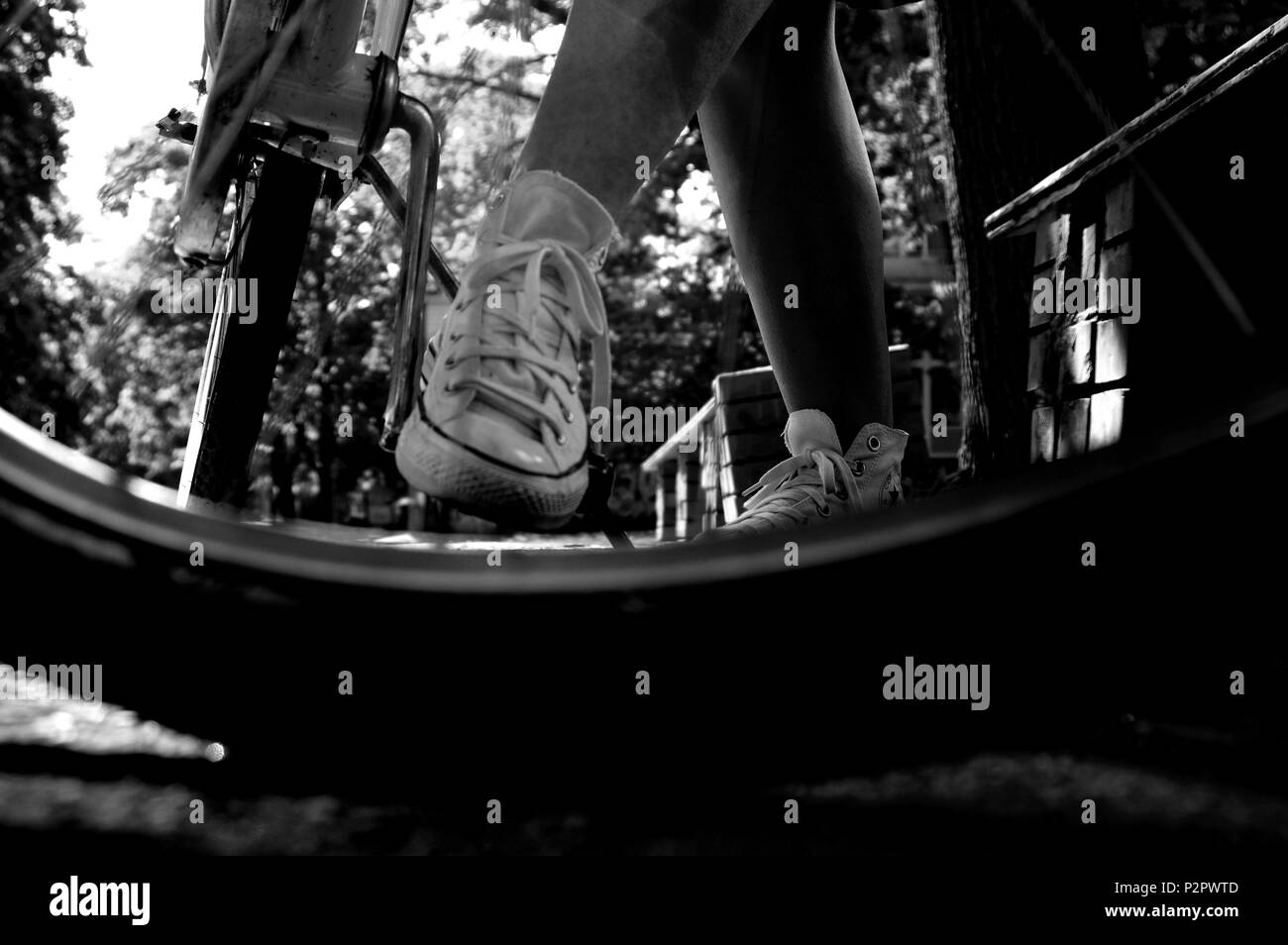 Old white sneaker chucks shoes Stock Photo - Alamy