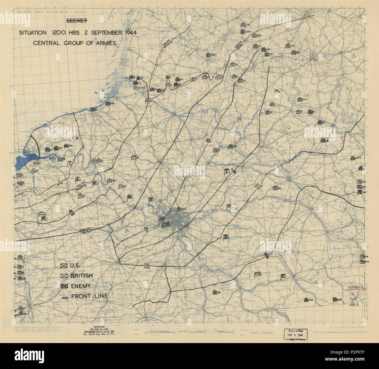 (September 2, 1944), HQ Twelfth Army Group situation map. LOC ...