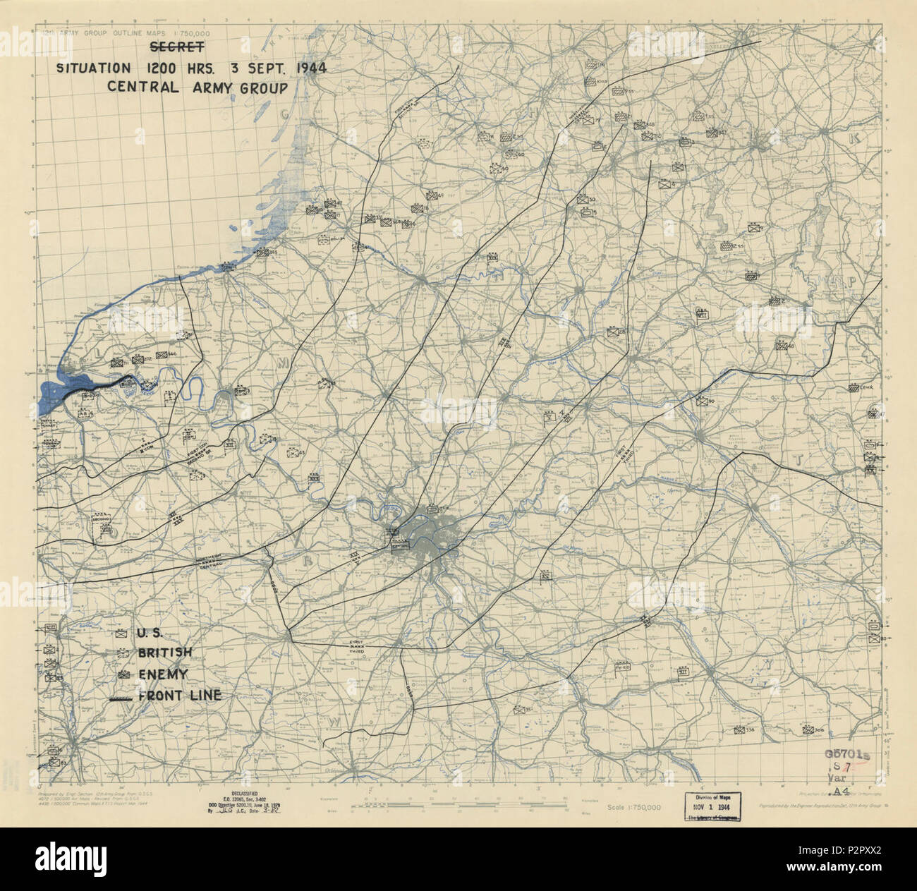 (September 3, 1944), HQ Twelfth Army Group situation map. LOC ...