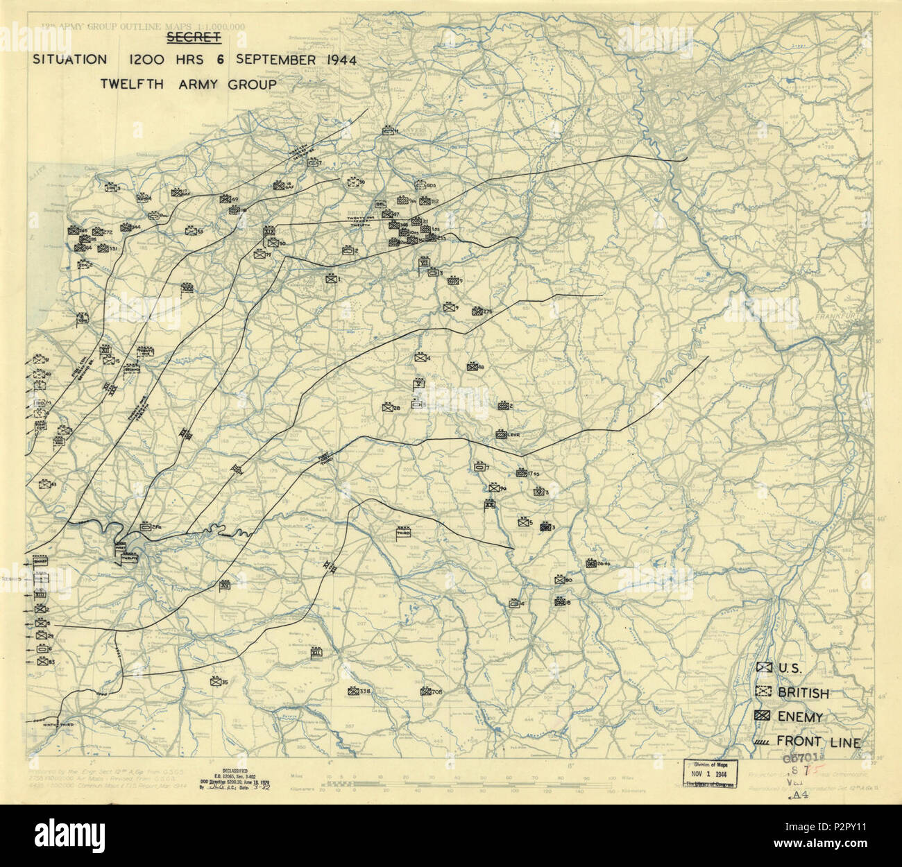 (September 6, 1944), HQ Twelfth Army Group situation map. LOC ...