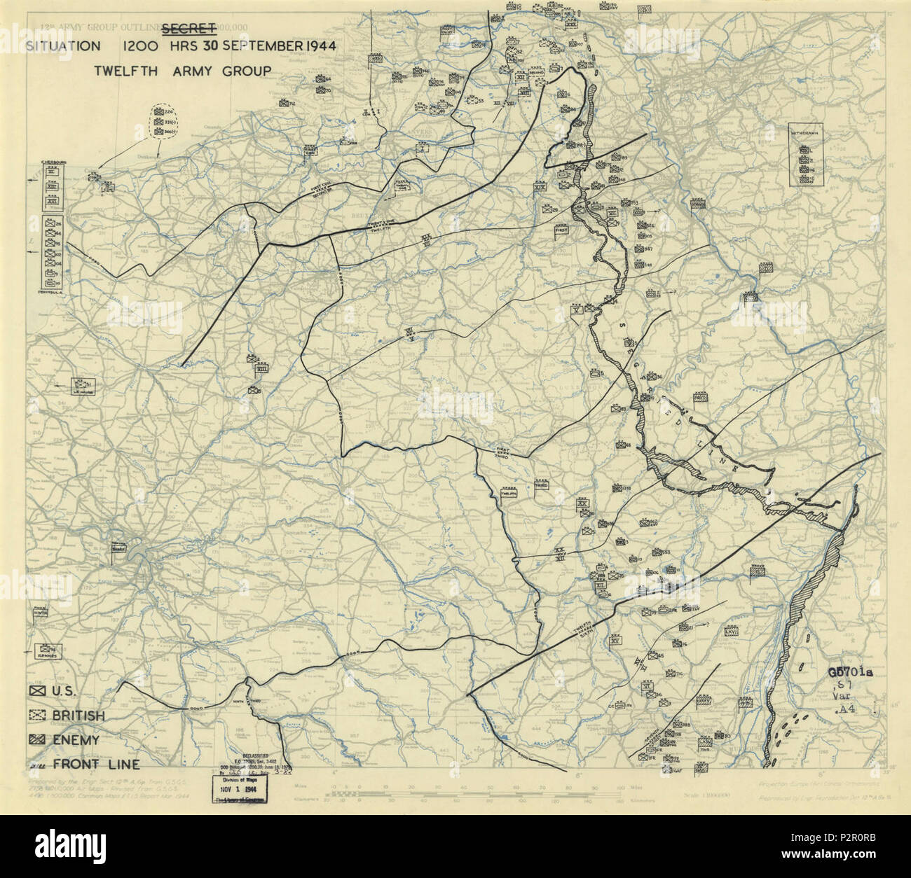 (September 30, 1944), HQ Twelfth Army Group situation map. LOC ...