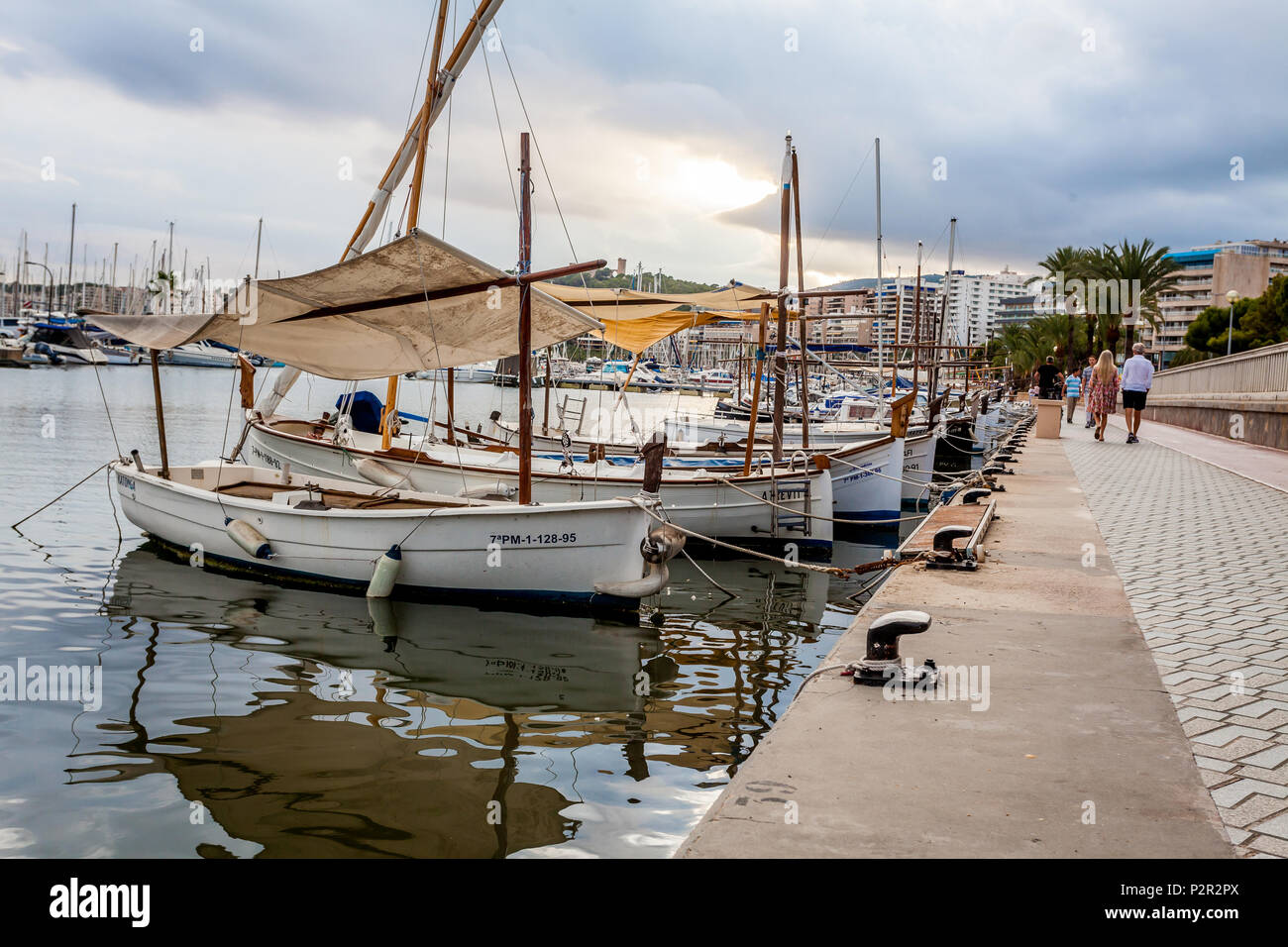 Tourists at the port of Mallorca. Puerto de Palma, Port of Palma, Palma ...