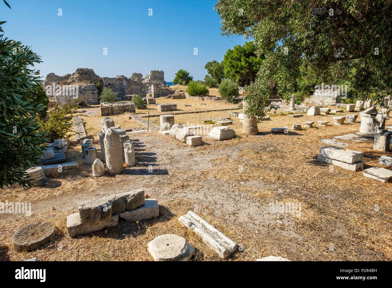 Greece, Samos island, Pythagoreion built on the remains of a former ...