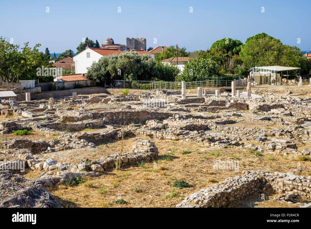 Greece, Samos island, Pythagoreion built on the remains of a former ...