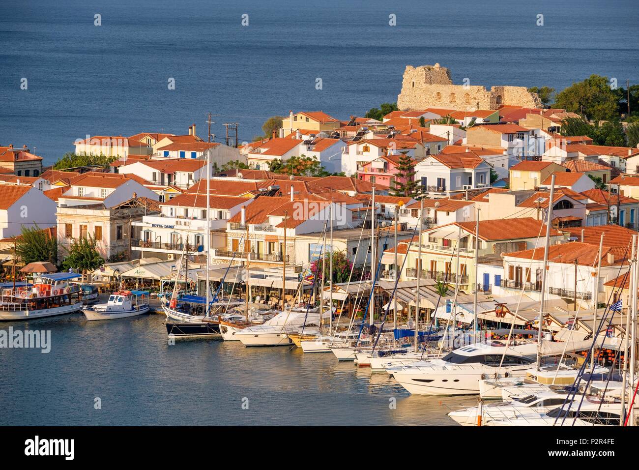 Greece, Samos island, Pythagoreion built on the remains of a former ...