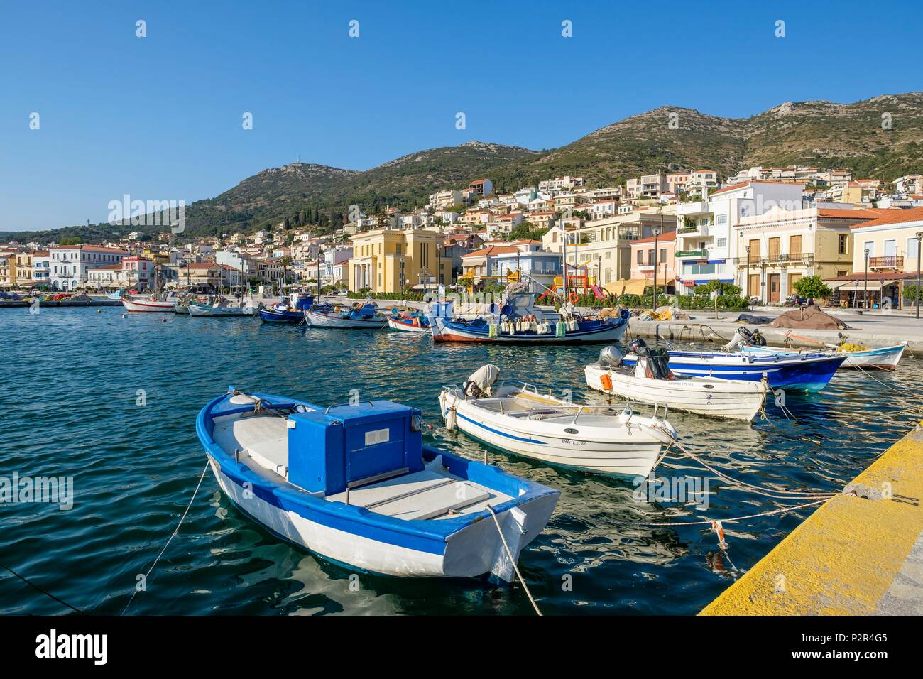 Greece, Samos island, Vathy (or Samos) is the capital of the island ...