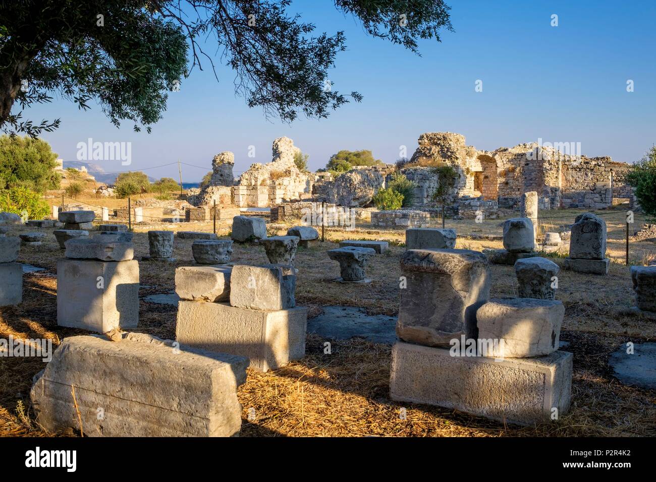 Greece, Samos island, Pythagoreion built on the remains of a former ...