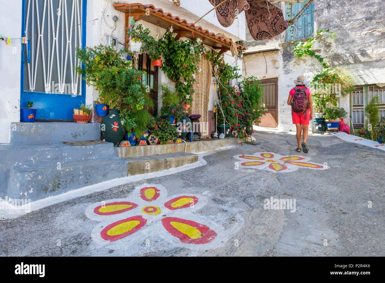 Greece, Samos island, Vourliotes, picturesque wine village Stock Photo ...