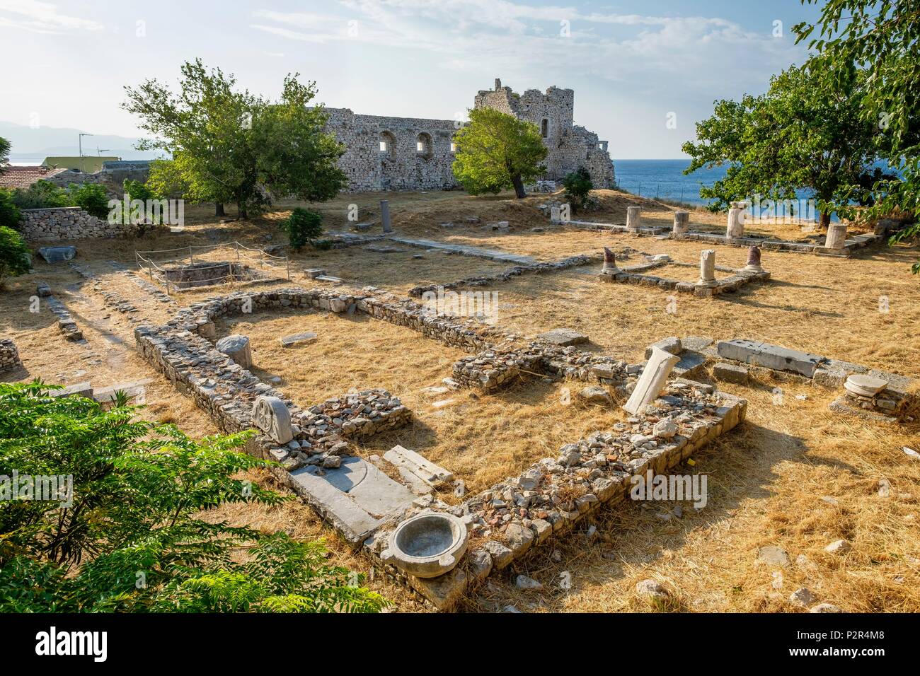 Greece, Samos island, Pythagoreion built on the remains of a former ...