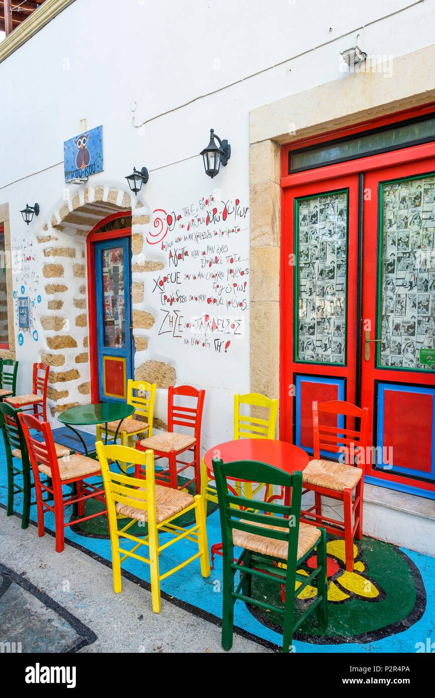 Greece, Dodecanese archipelago, Patmos island, Skala, main harbour of ...